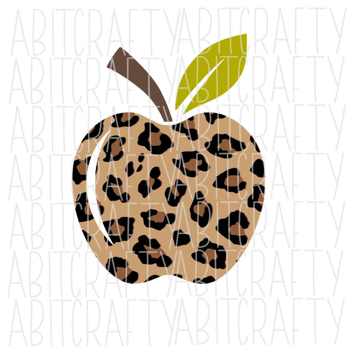 Leopard Apple/Teacher Apple SVG, PNG,Sublimation, cricut, sublimation,