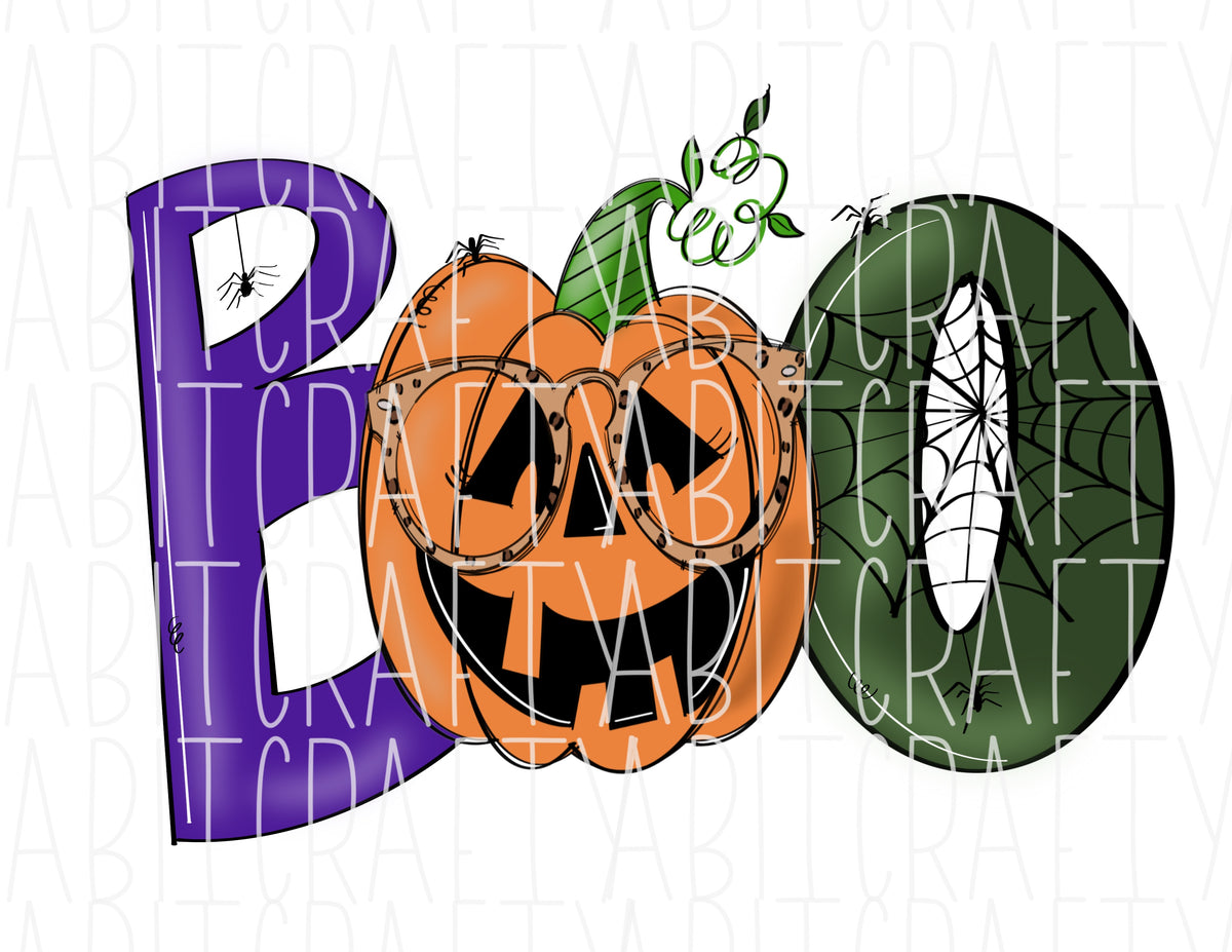 Boo/Pumpkin/Halloween/Girl Pumpkin with Glasses/Fall/Jack O’ Lantern P