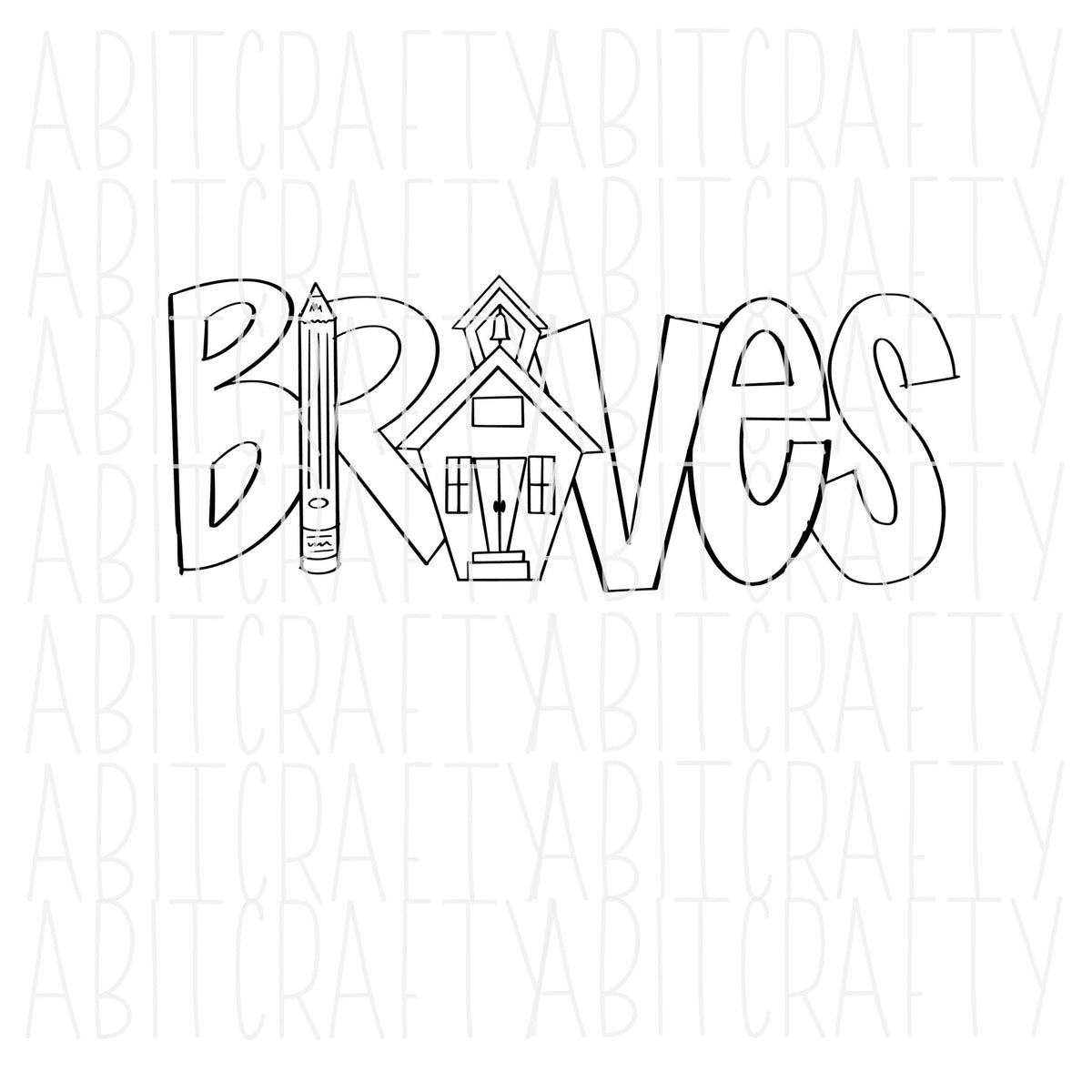 Braves School Mascot/Back to School/SVG/PNG/Sublimation, Digital Downl