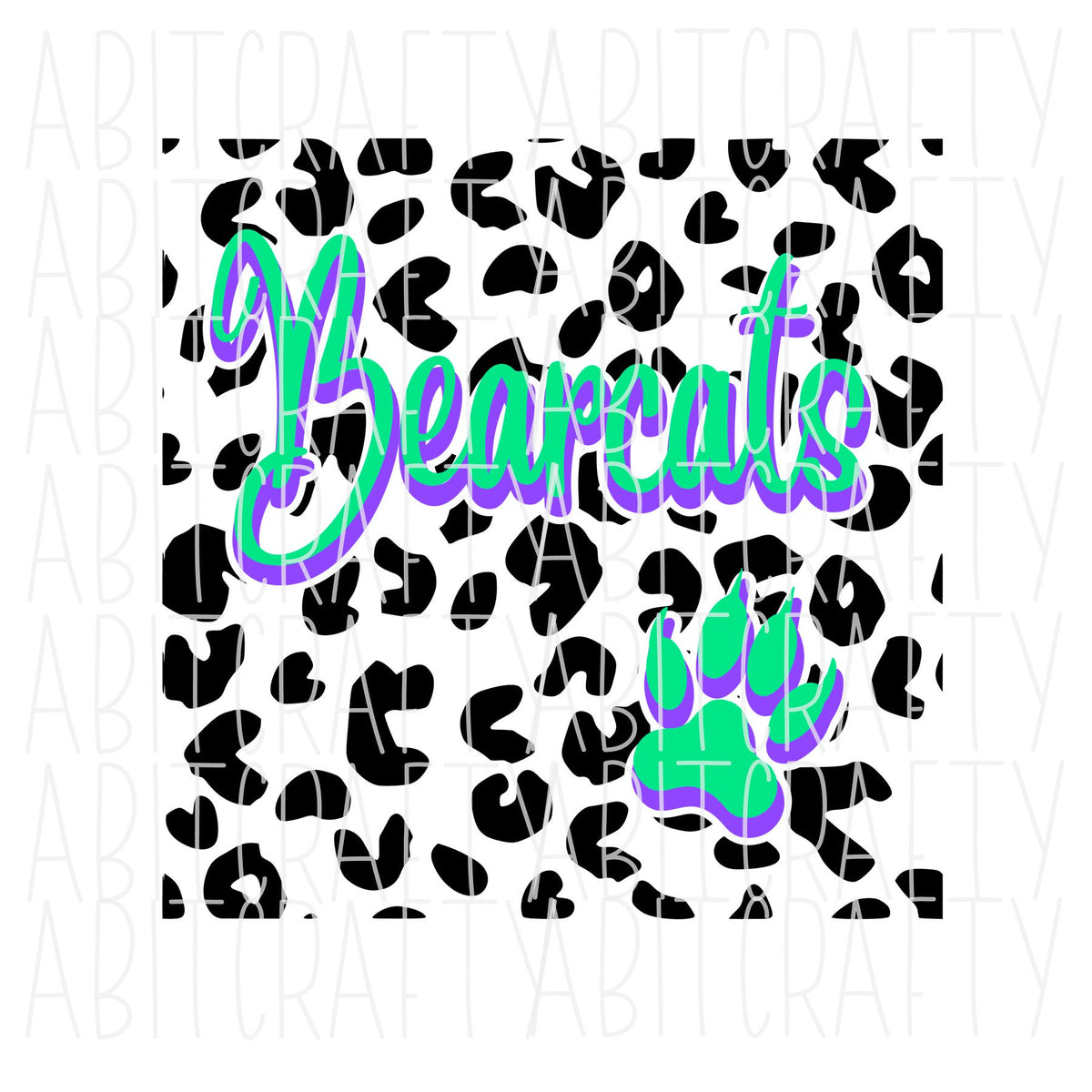 Leopard Bearcats svg, png, sublimation, digital download, cricut, silh