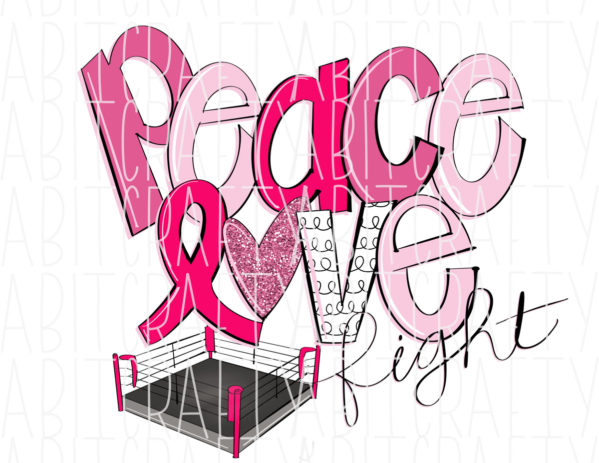 Peace Love/Cure Cancer/Cancer Awareness png, sublimation, digital down